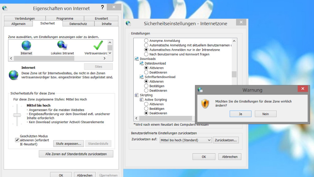 Javascript Deaktivieren In Windows Browsern Computer Bild 