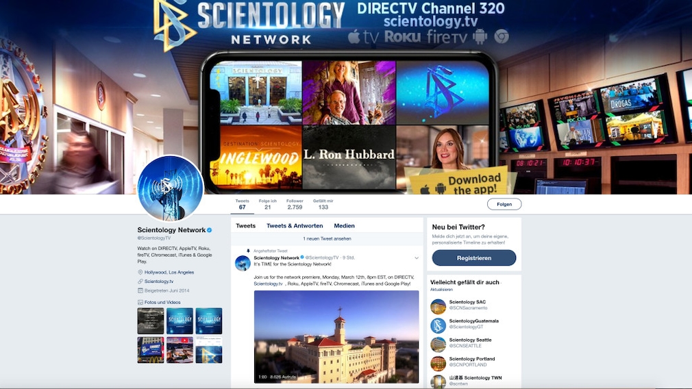 Medien: Scientology startet Fernsehsender - COMPUTER BILD