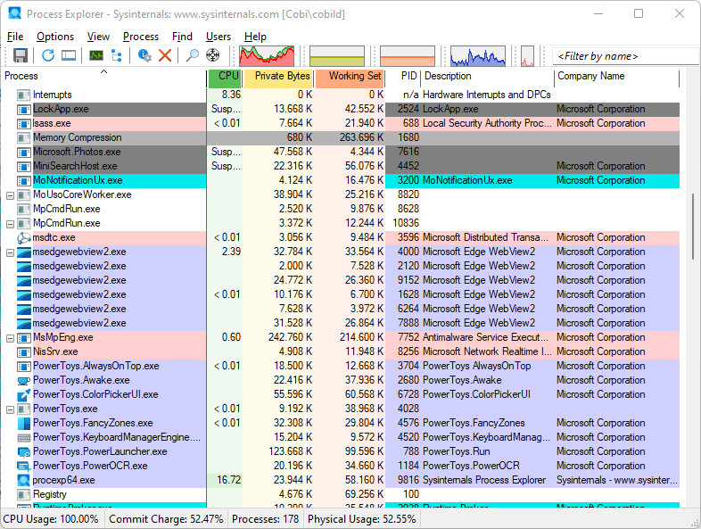 Process Explorer Windows 10 New .NET Diagnostic Info Added To Process