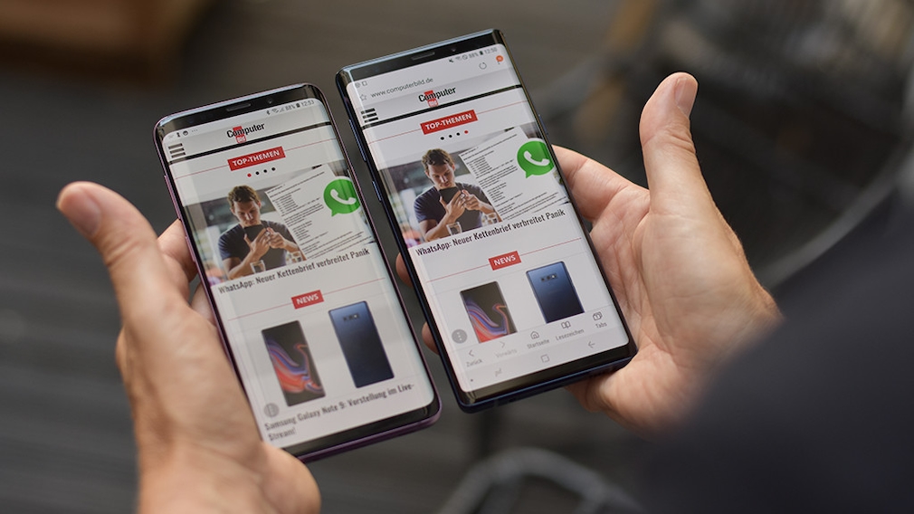 Galaxy Note 9 gegen S9 Plus im Vergleich - COMPUTER BILD