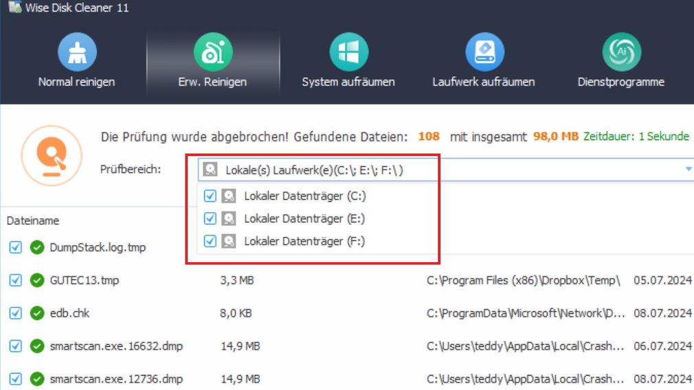 Wise Disk Cleaner: Review – und Wise Disk Cleaner vs. BleachBit ...