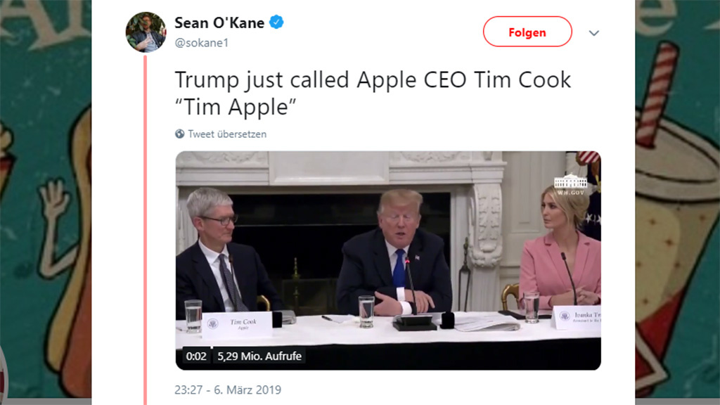 Tim Apple: Trump verteidigt sich für Peinlich-Versprecher - COMPUTER BILD