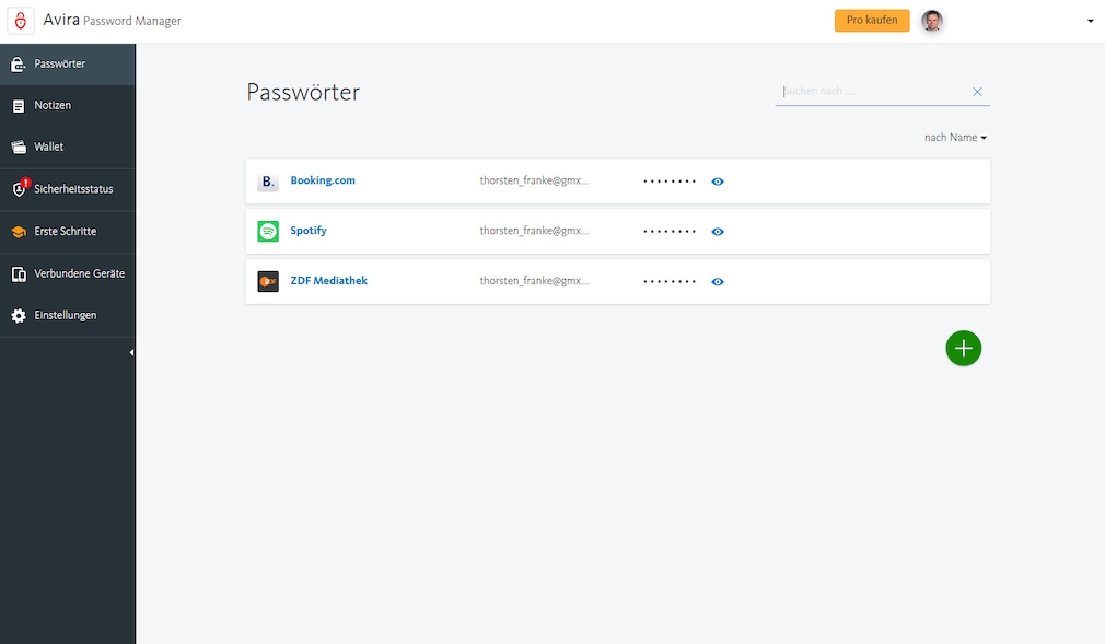 Avira Password Manager - Web-App - COMPUTER BILD