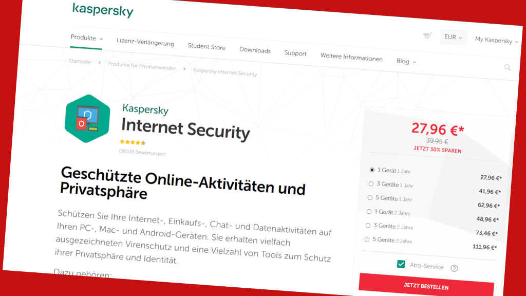 Kaspersky: Internet Security Software jetzt günstiger - COMPUTER BILD