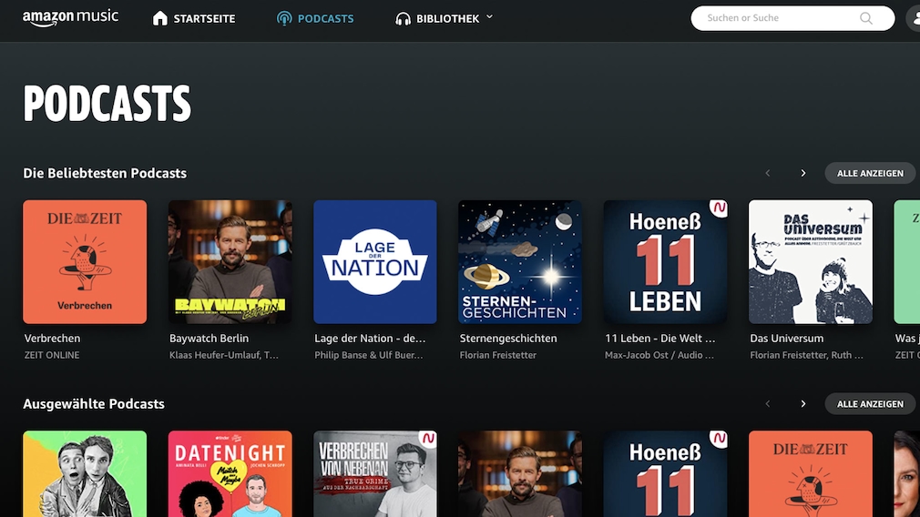Amazon Music: Service bietet jetzt Gratis-Podcasts - COMPUTER BILD