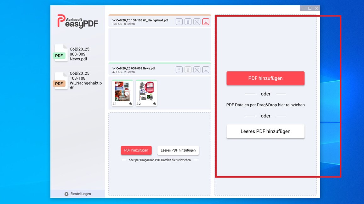 Vollversion gratis: EasyPDF – PDFs zusammenfügen - COMPUTER BILD