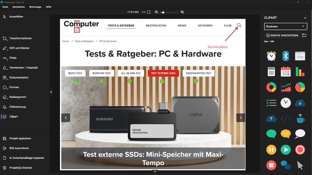 Ashampoo Snap 16 – Kostenlose Vollversion - Download - COMPUTER BILD