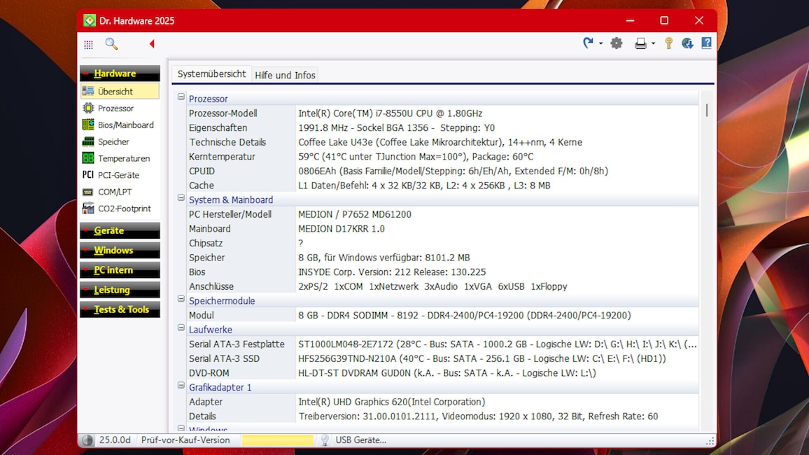 PC: Hardware auslesen – die besten (Shareware-)Programme - COMPUTER BILD