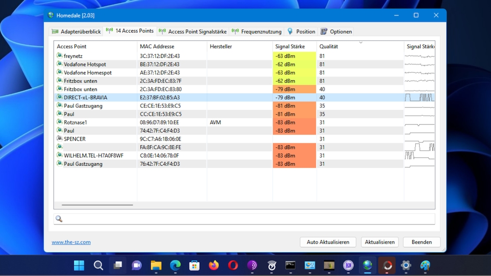 Homedale: WLAN-Monitor zeigt die stärksten WLANs an - COMPUTER BILD
