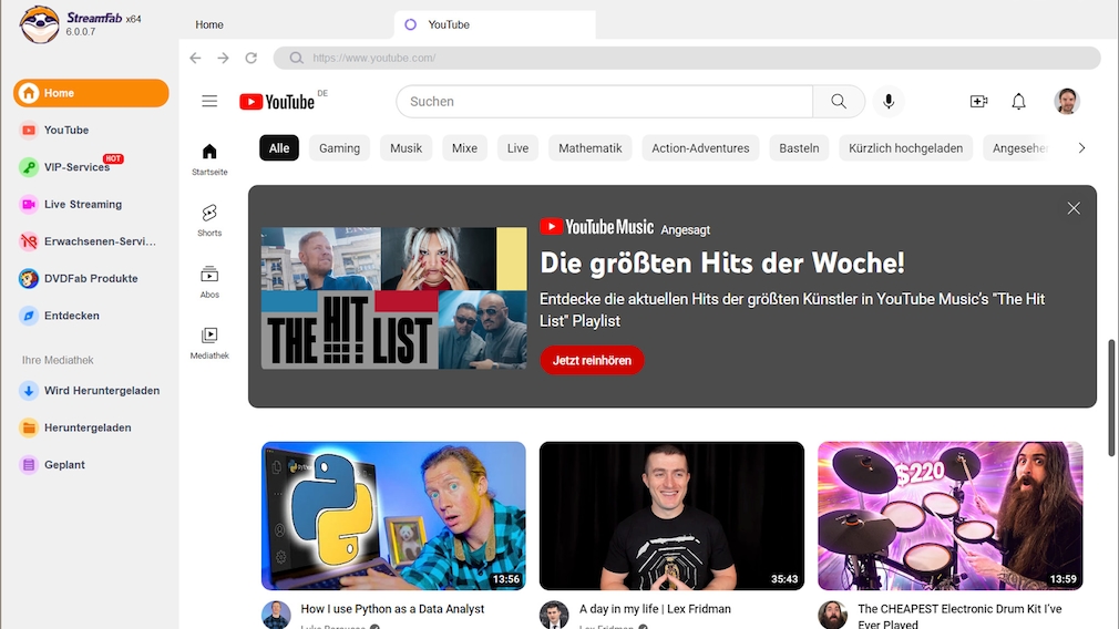 Gratis statt 38 Euro: StreamFab YouTube Downloader Pro - COMPUTER BILD
