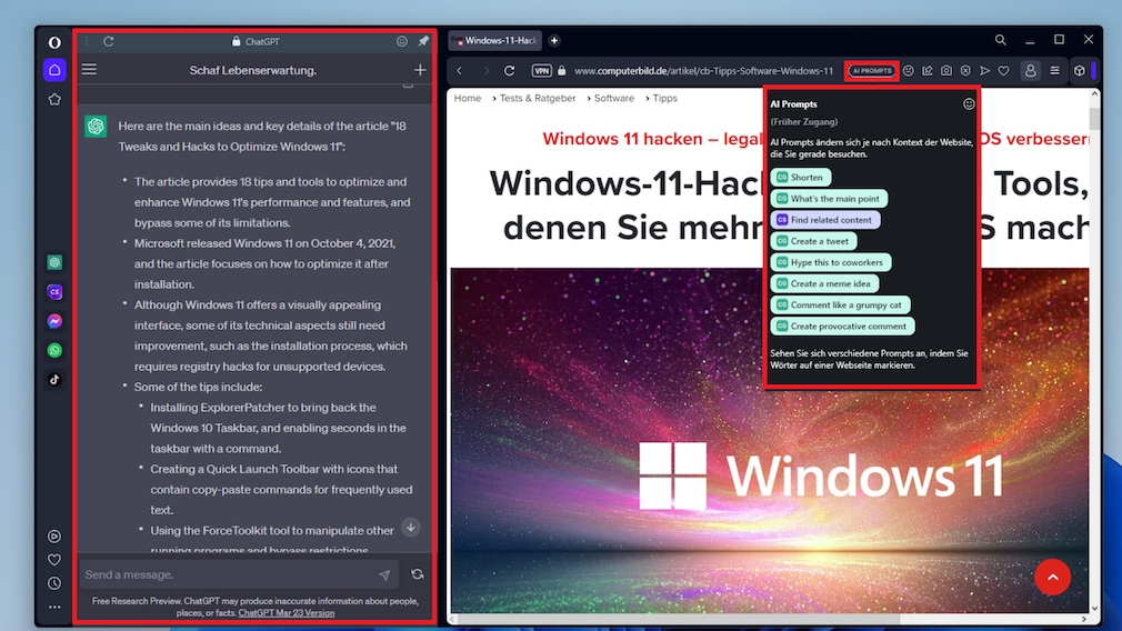 Opera One: Review des KI-Browsers – Opera vs. Opera One - COMPUTER BILD