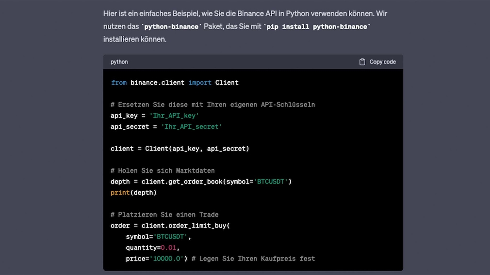 ChatGPT: Trading-Bot für Kryptos programmieren – geht das? - COMPUTER BILD
