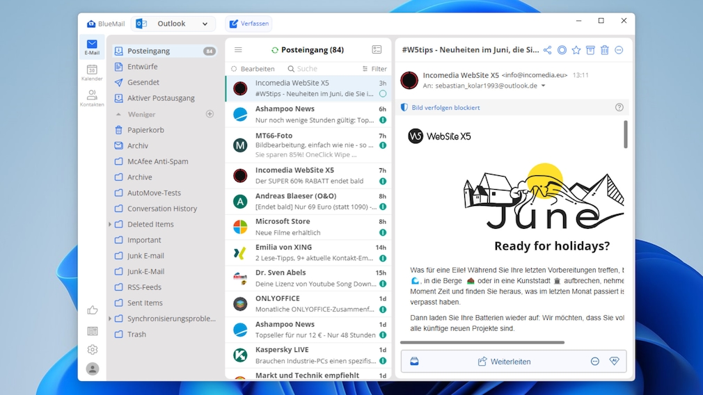 BlueMail: Review des Mailclients – und BlueMail vs. Thunderbird ...