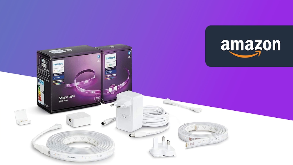 Amazon: Smartes LED-Band Philips Hue Lightstrip zum Tiefpreis holen ...