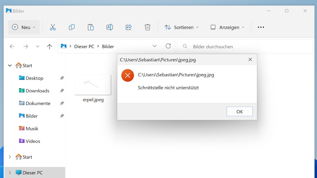 Schnittstelle Nicht Untersttzt Windows 11