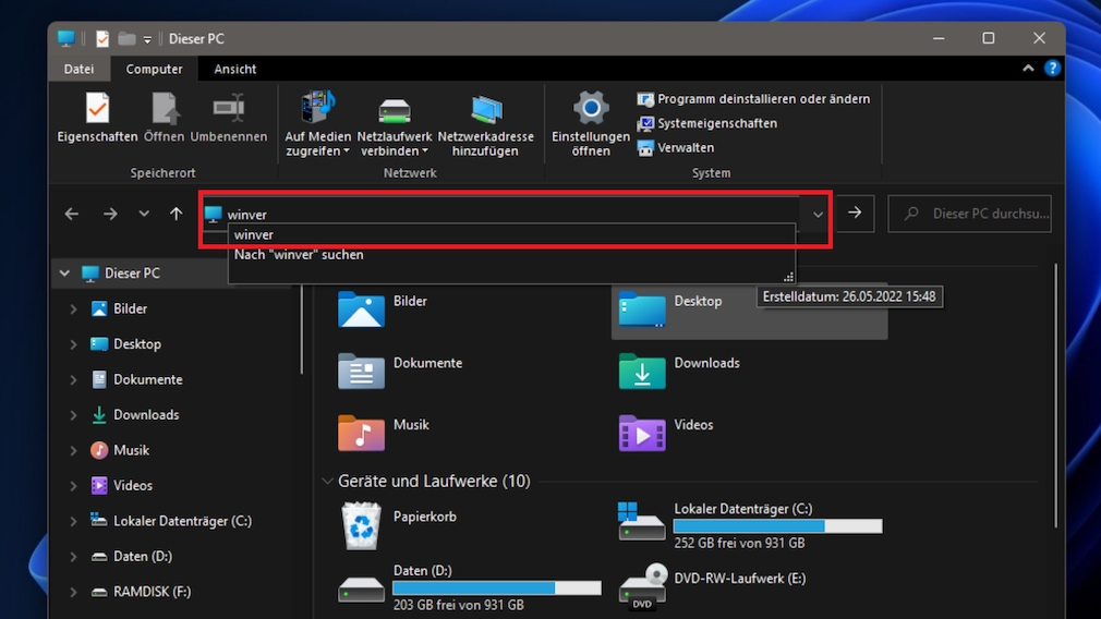 Windows-Shortcut für die Adressleiste: Dateimanager als Launcher - COMPUTER BILD