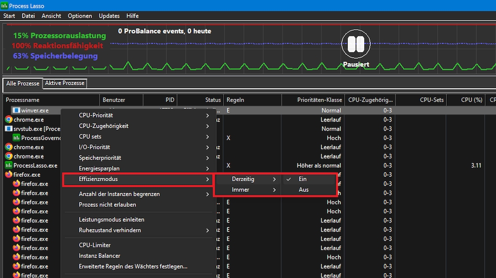 Windows-Task-Manager: Effizienz-Modus für Programme aktivieren ...