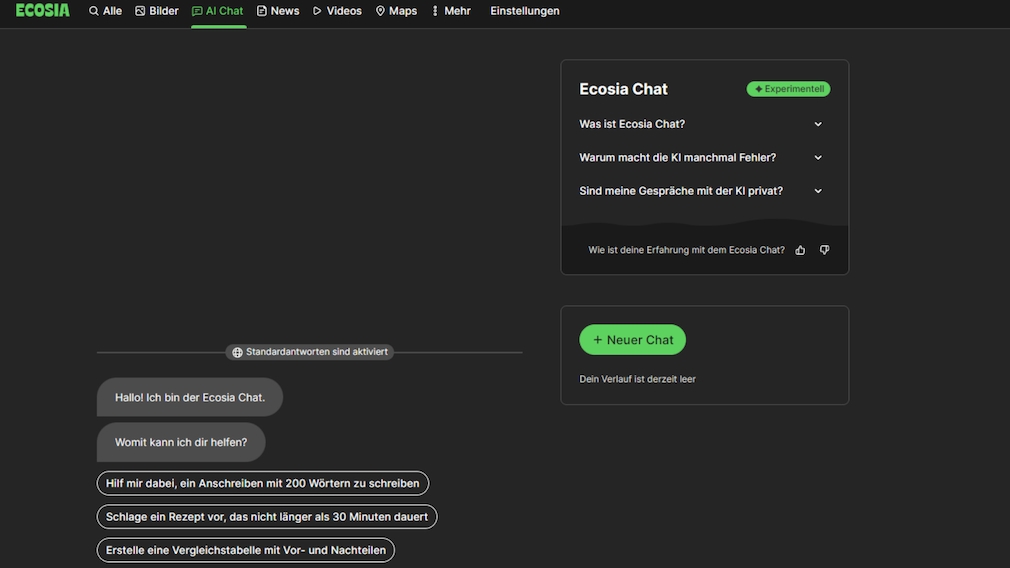 Ecosia AI Chat: Chatbot auf ChatGPT-Basis antwortet nachhaltig ...