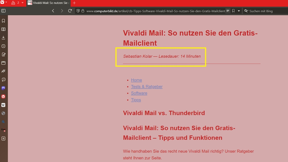 Webseiten-Lesezeit ermitteln: Diese Browser können es - COMPUTER BILD