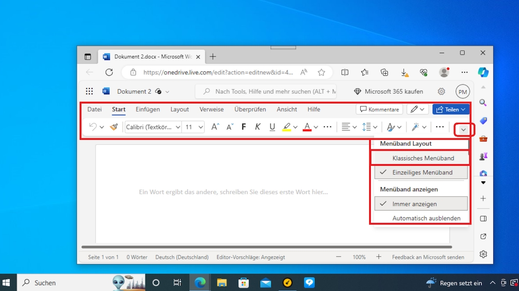 Microsoft Office Online: Ribbons aktivieren - COMPUTER BILD