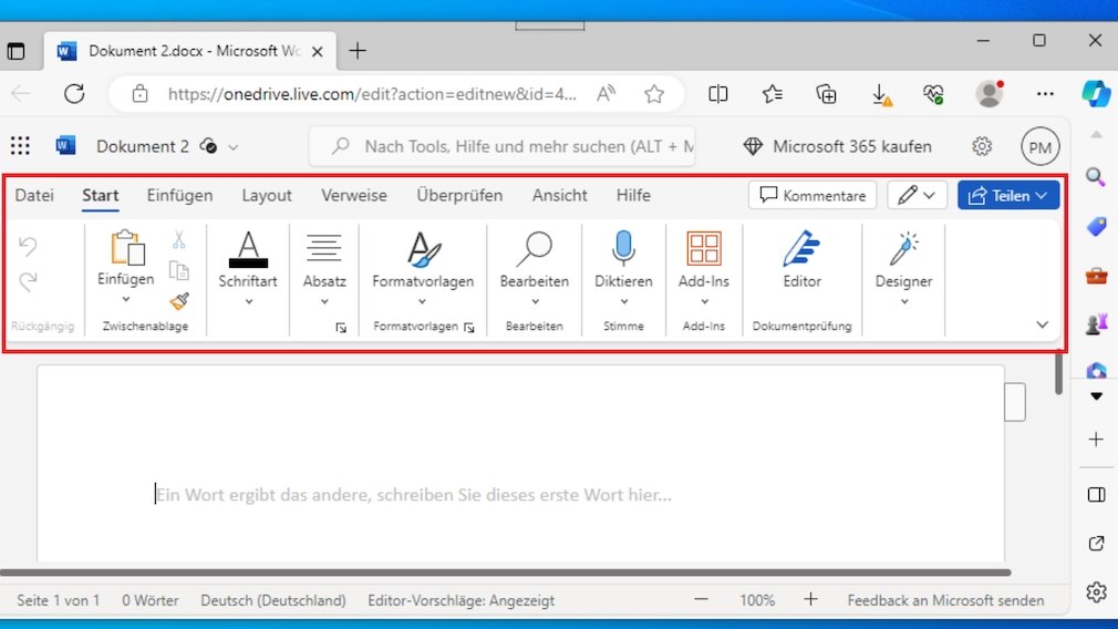 Microsoft Office Online: Ribbons aktivieren - COMPUTER BILD