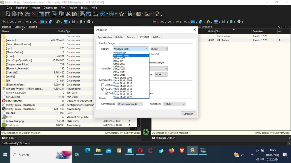 SpeedCommander: Einstellungen zum Design – neue Farbgebungen - COMPUTER ...