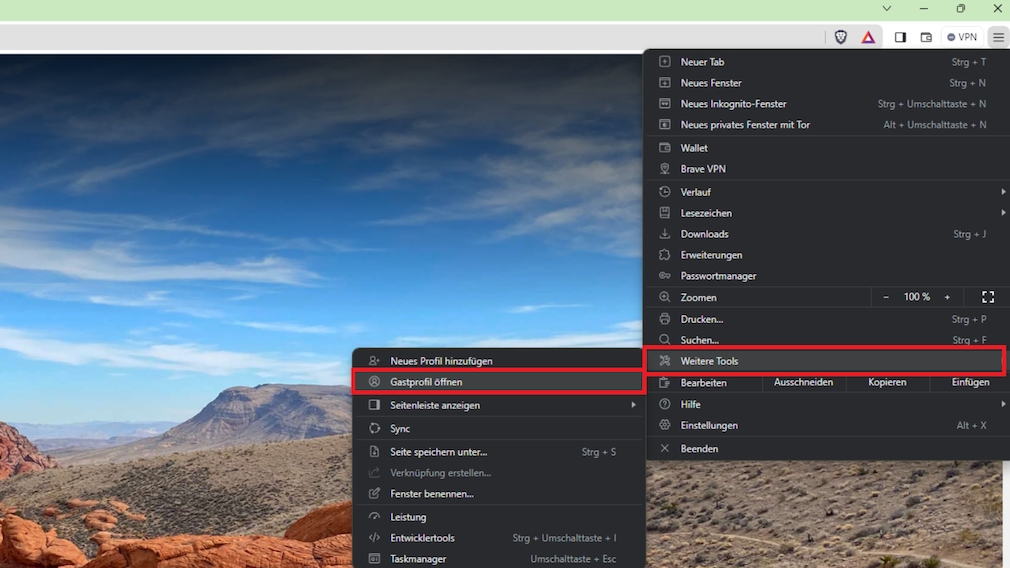Brave Browser: Gastprofil nutzen – Gastmodus aktivieren - COMPUTER BILD