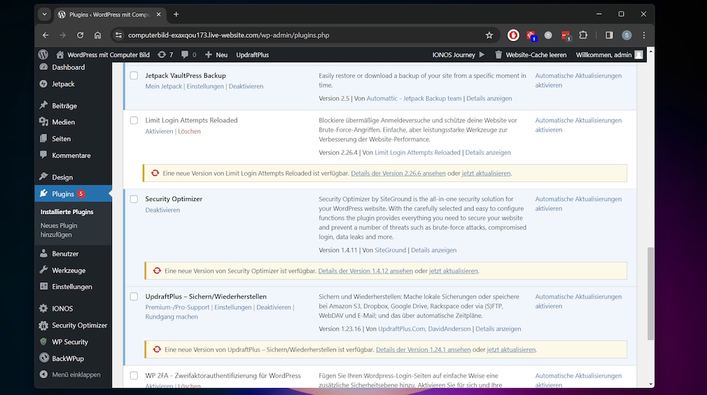 WordPress sicher machen & Backup anlegen mit Plugins: Top-Tipps - COMPUTER BILD