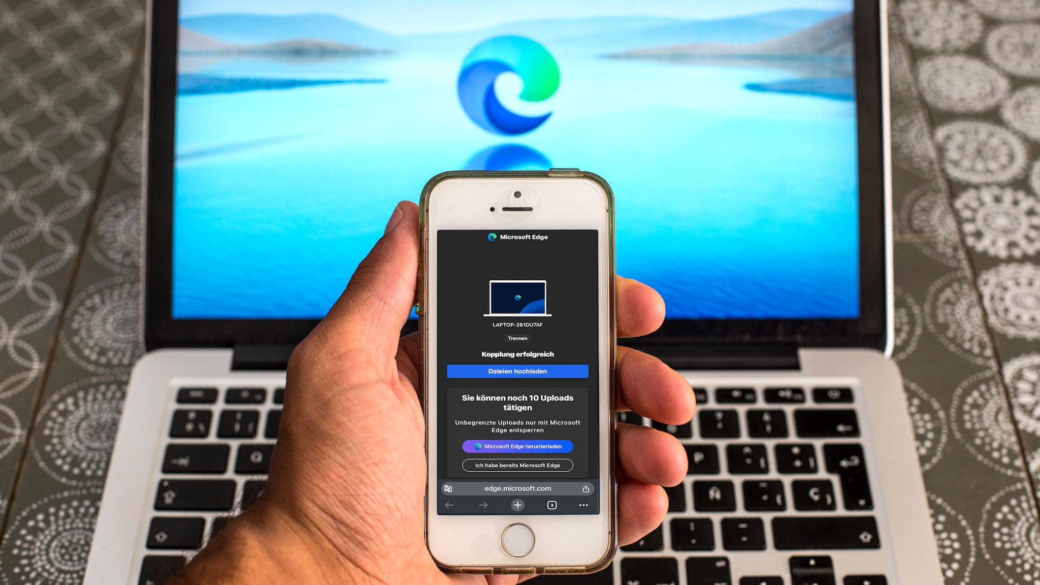 Microsoft Edge: File-Uploads – Dateien am PC vom Handy hochladen ...