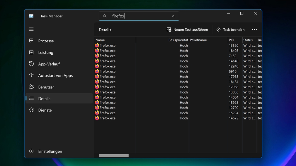 Windows-Task-Manager: Filter nutzen – Programmanzeige reduzieren ...