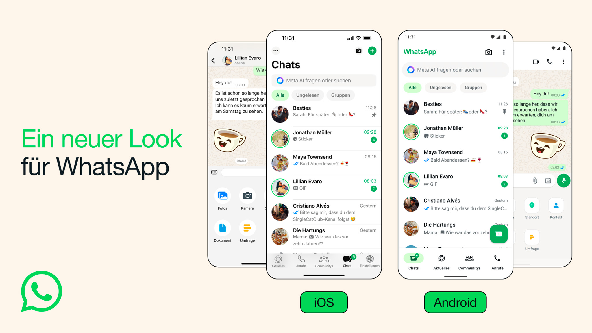 Meta rollt neue WhatsApp-Oberfläche für iOS und Android aus - COMPUTER BILD