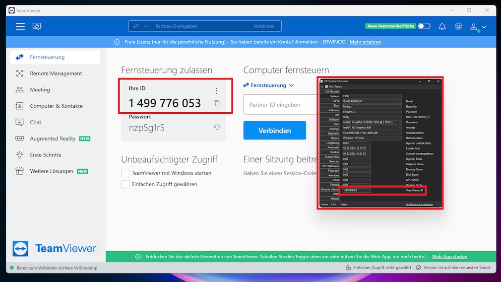 TeamViewer-ID anzeigen: Mit Bordmitteln oder einem Freeware-Tool ...