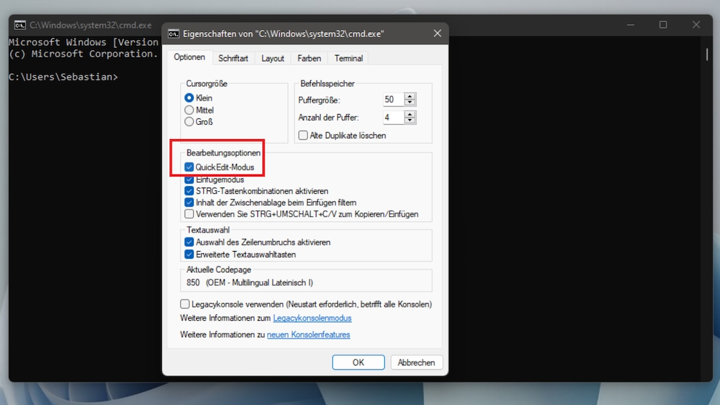 CMD: QuickEdit-Modus nutzen – Vor- und Nachteile - COMPUTER BILD