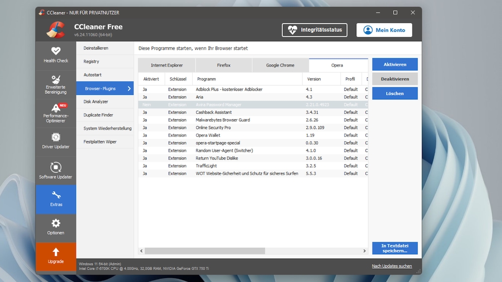 Opera: Add-ons deinstallieren – und versteckte Pendants anzeigen ...