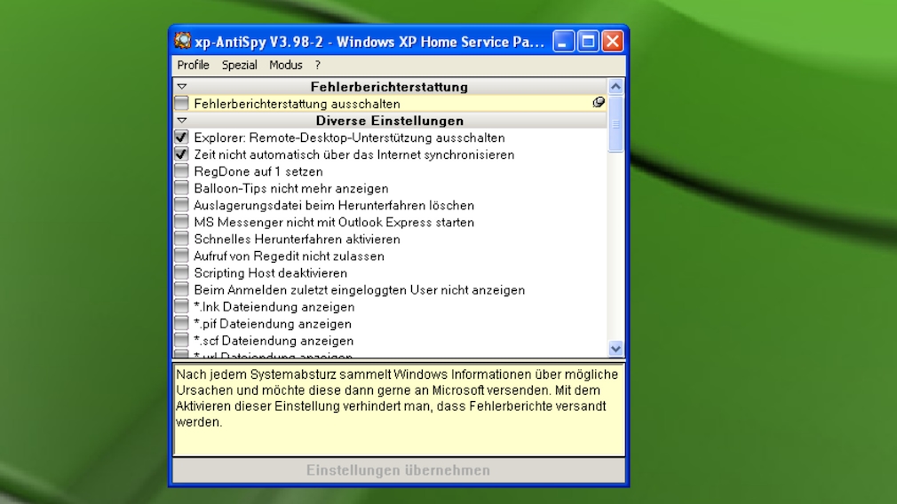 xd-AntiSpy: Anti-Spyware-Tweaker für Windows XP neu aufgelegt - COMPUTER BILD