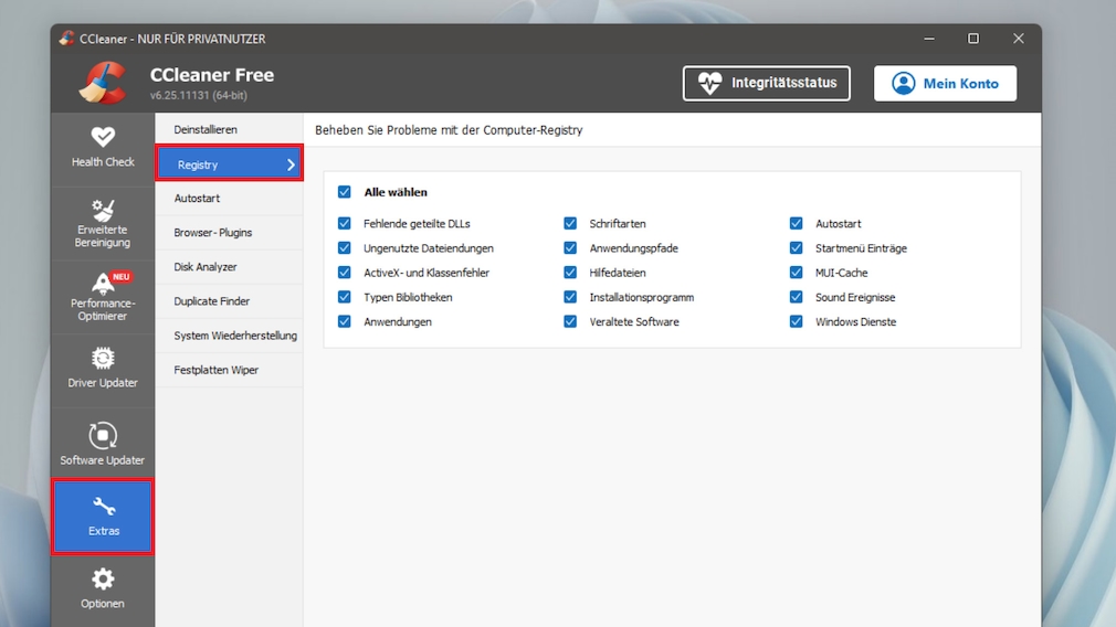 CCleaner: Registry bereinigen – neues Vorgehen - COMPUTER BILD