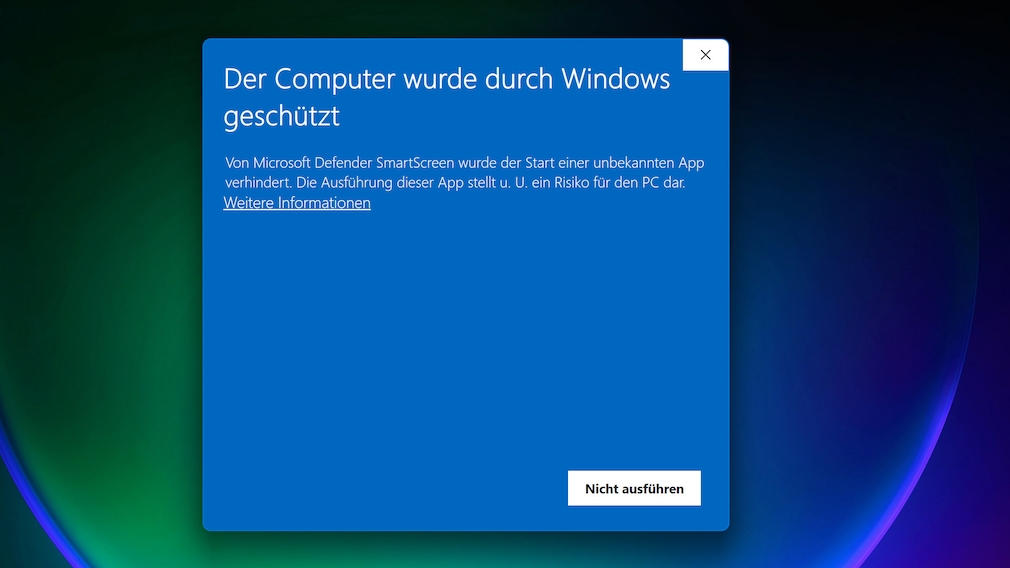 Windows-SmartScreen-Prompt: Hotkey, um die Fenster zu bestätigen ...