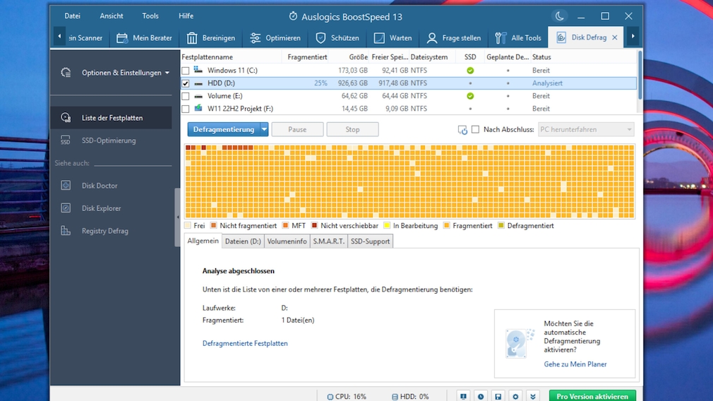 Defrag-Cluster-Karte: Schöne Cluster-Maps konfigurieren - COMPUTER BILD