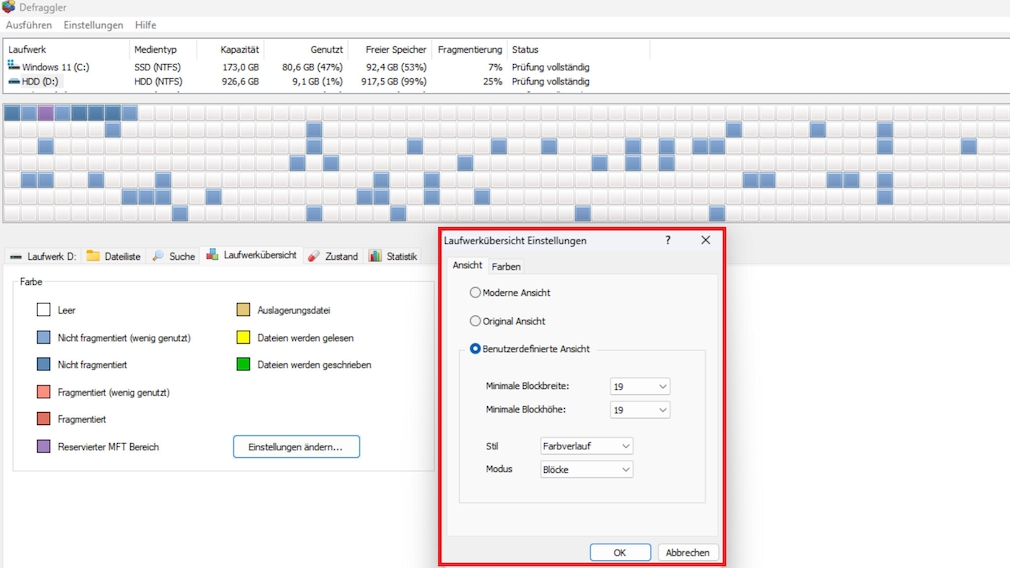 Defrag-Cluster-Karte: Schöne Cluster-Maps konfigurieren - COMPUTER BILD