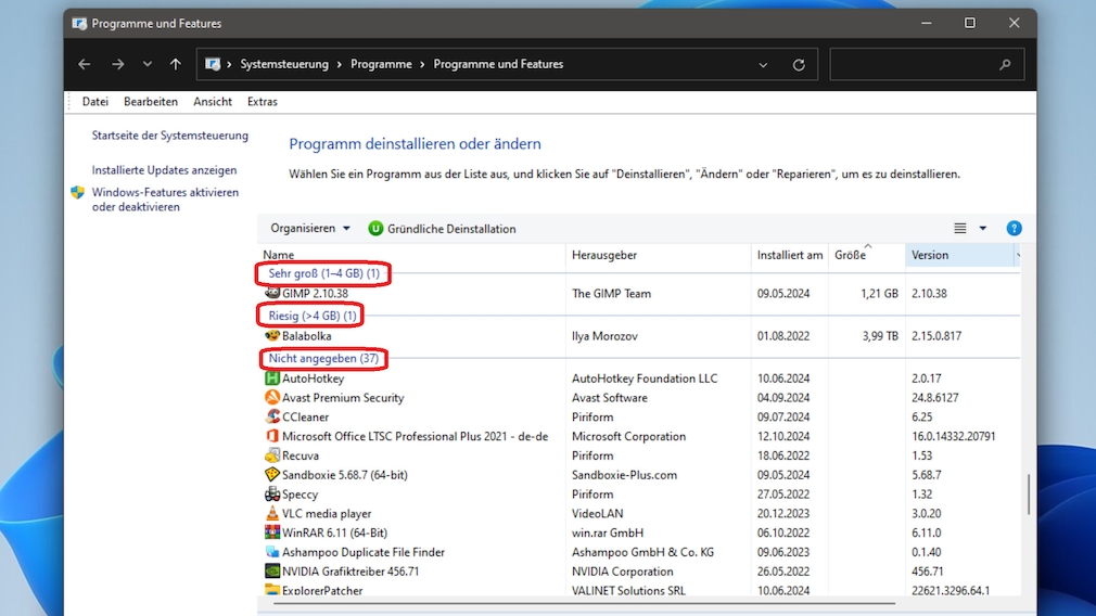 Programmgröße ermitteln: Große Programme finden unter Windows ...