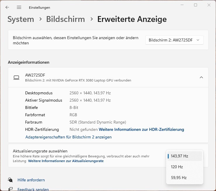 Dell Alienware AW2725DF im Test: 360-Hertz-OLED-Monitor für Gamer ...