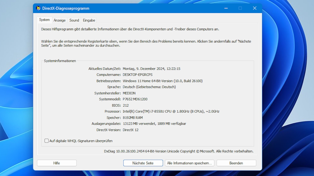 Dxdiag: Tutorial zu dem Windows-Bordmittel für Hardware-Analysen ...