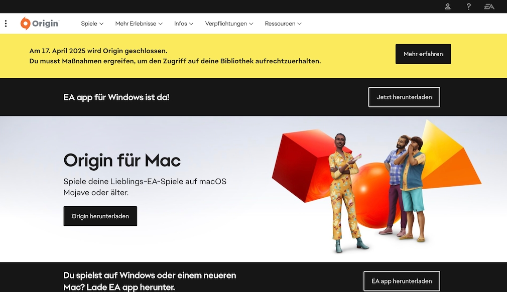 Electronic Arts ist am Ende und schaltet Origin ab - COMPUTER BILD