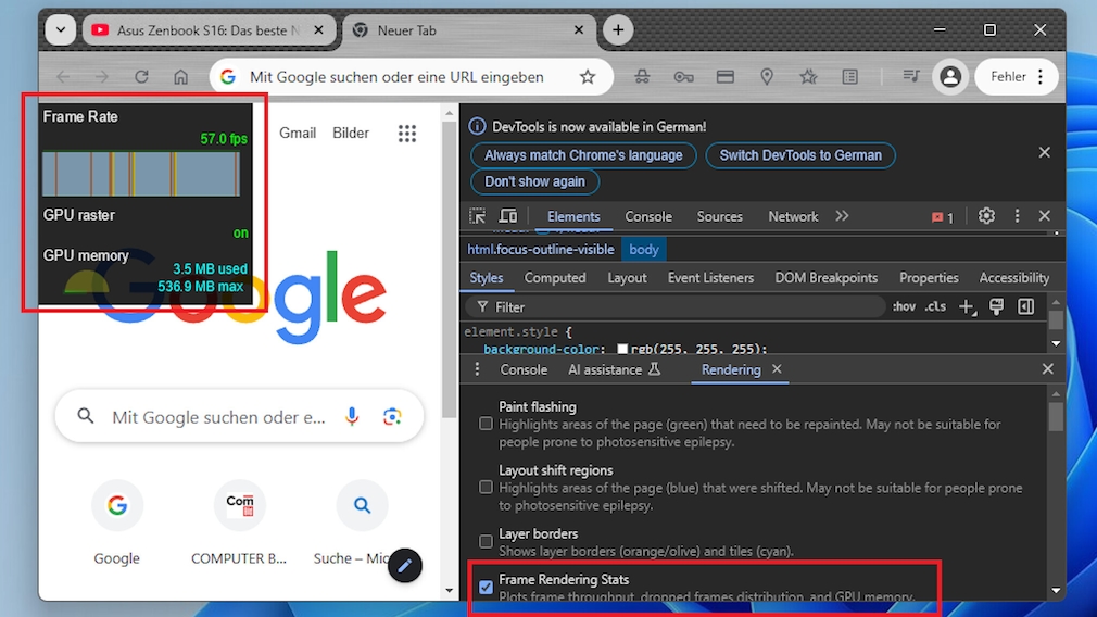 Google Chrome: FPS-Counter – so rufen Sie die Funktion auf - COMPUTER BILD