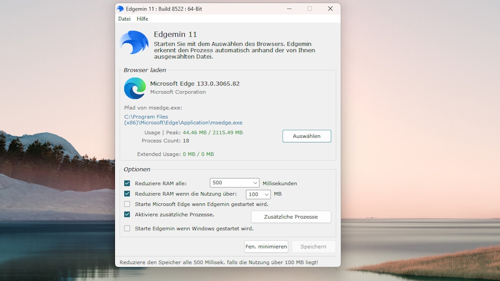 Firemin für Edge: Edgemin reduziert den RAM-Verbrauch von MS Edge - COMPUTER BILD