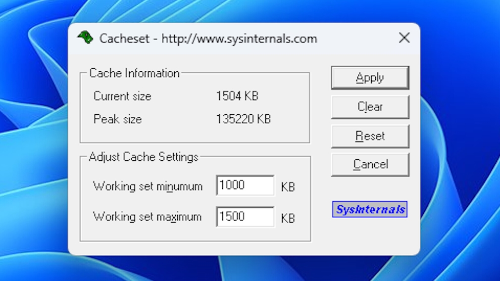 CacheSet: Sysinternals-Tools optimiert System-Dateicache - COMPUTER BILD