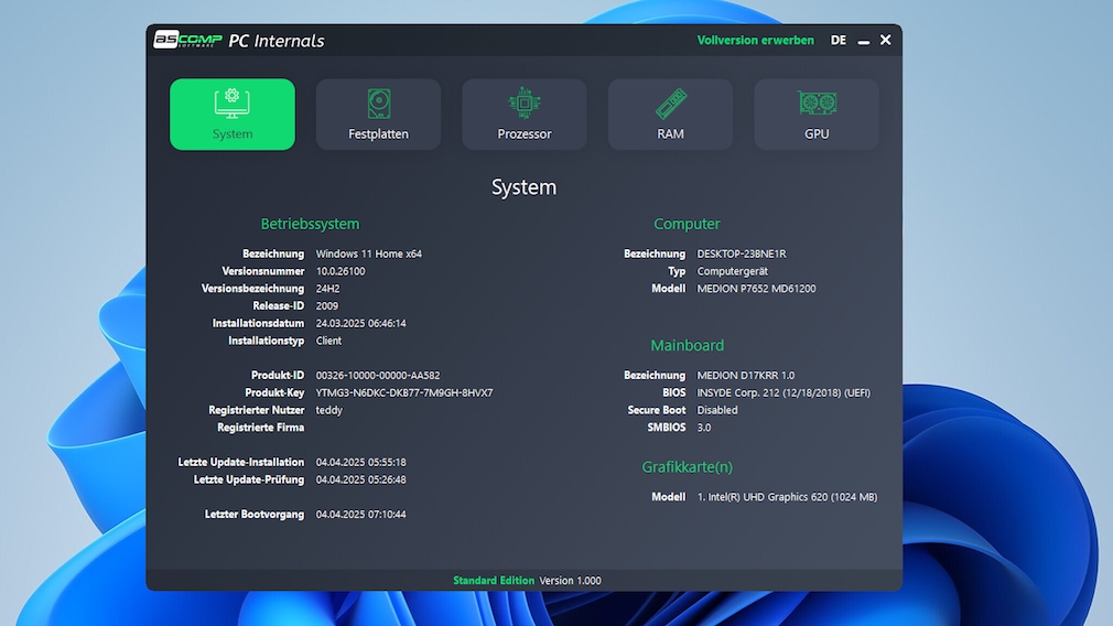 Ascomp PC Internals: Review – Tool liest die Hardware aus - COMPUTER BILD