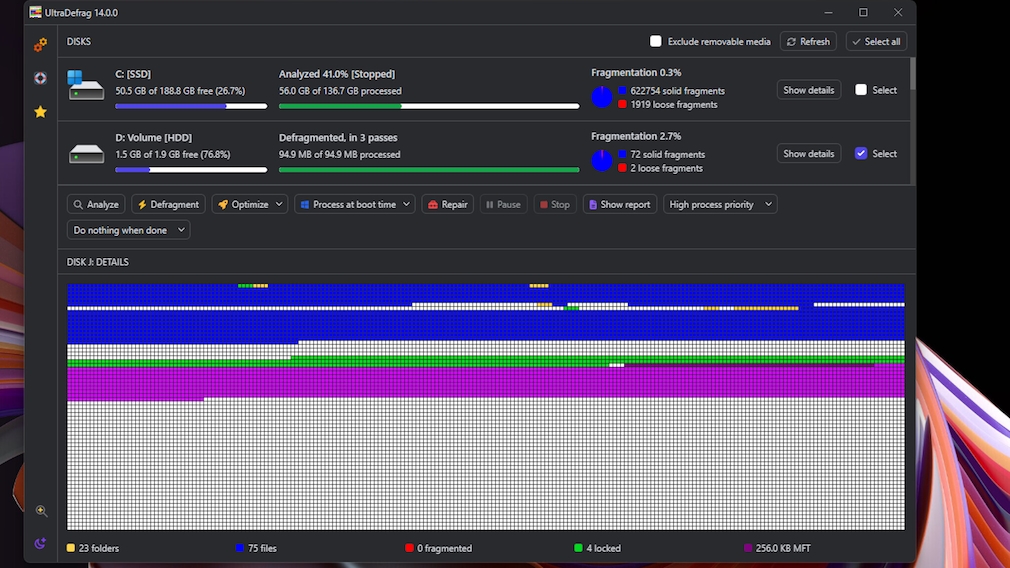 UltraDefrag 14 Stansard im Test: Ein exklusiver Defragmentierer ...
