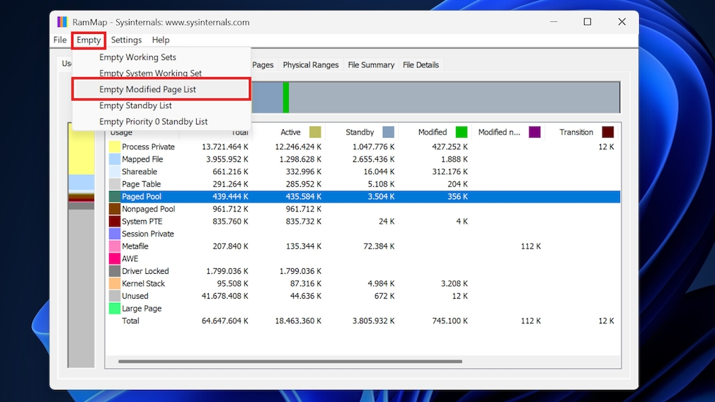 Modified Page List unter Windows aufräumen – und RAM freigeben ...