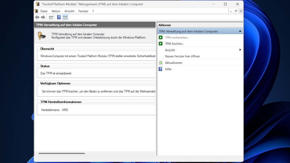 tpm.msc & Co.: Tools für die TPM-Kontrolle unter Windows - COMPUTER BILD